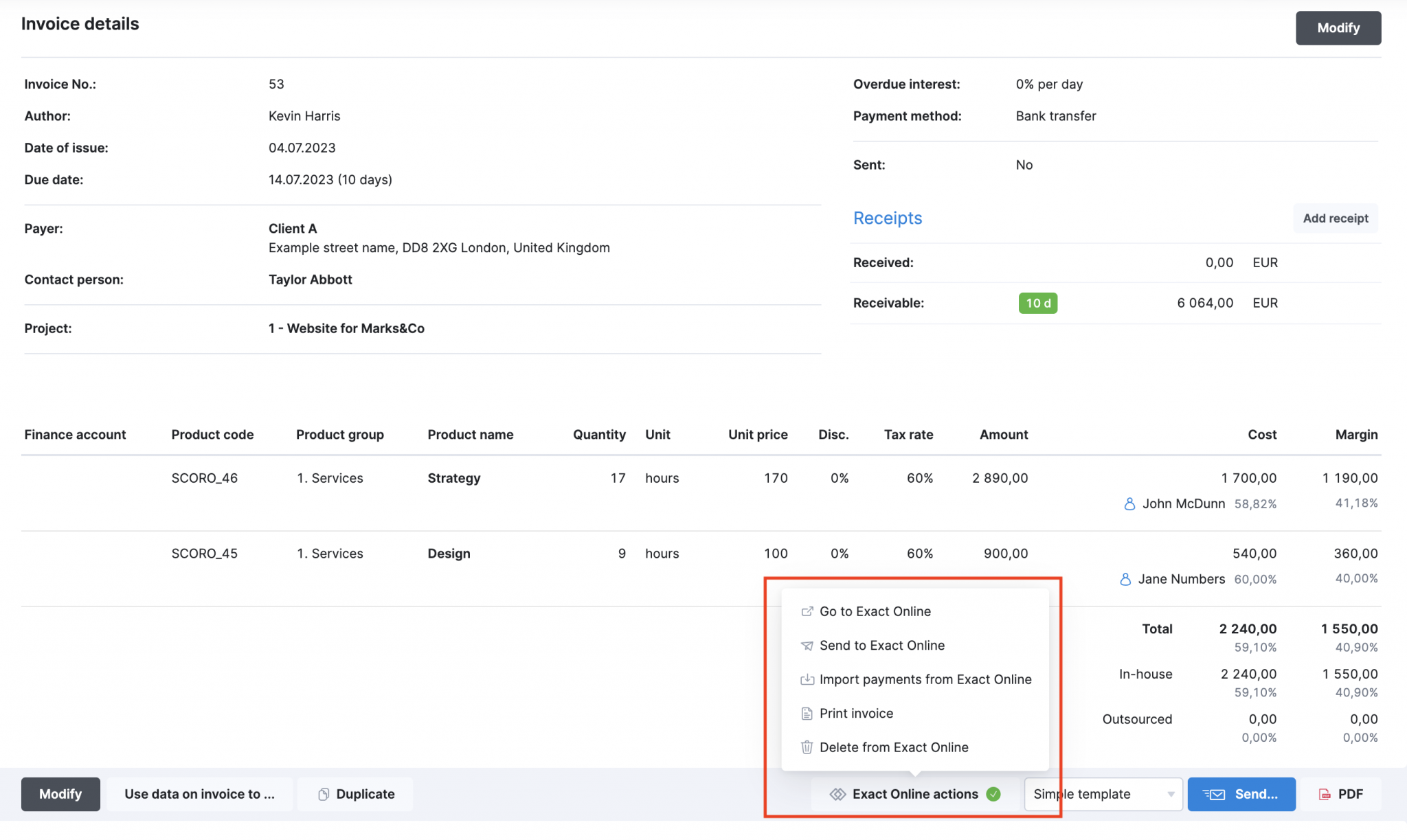 July Update: Retainers and Exact Online Integration