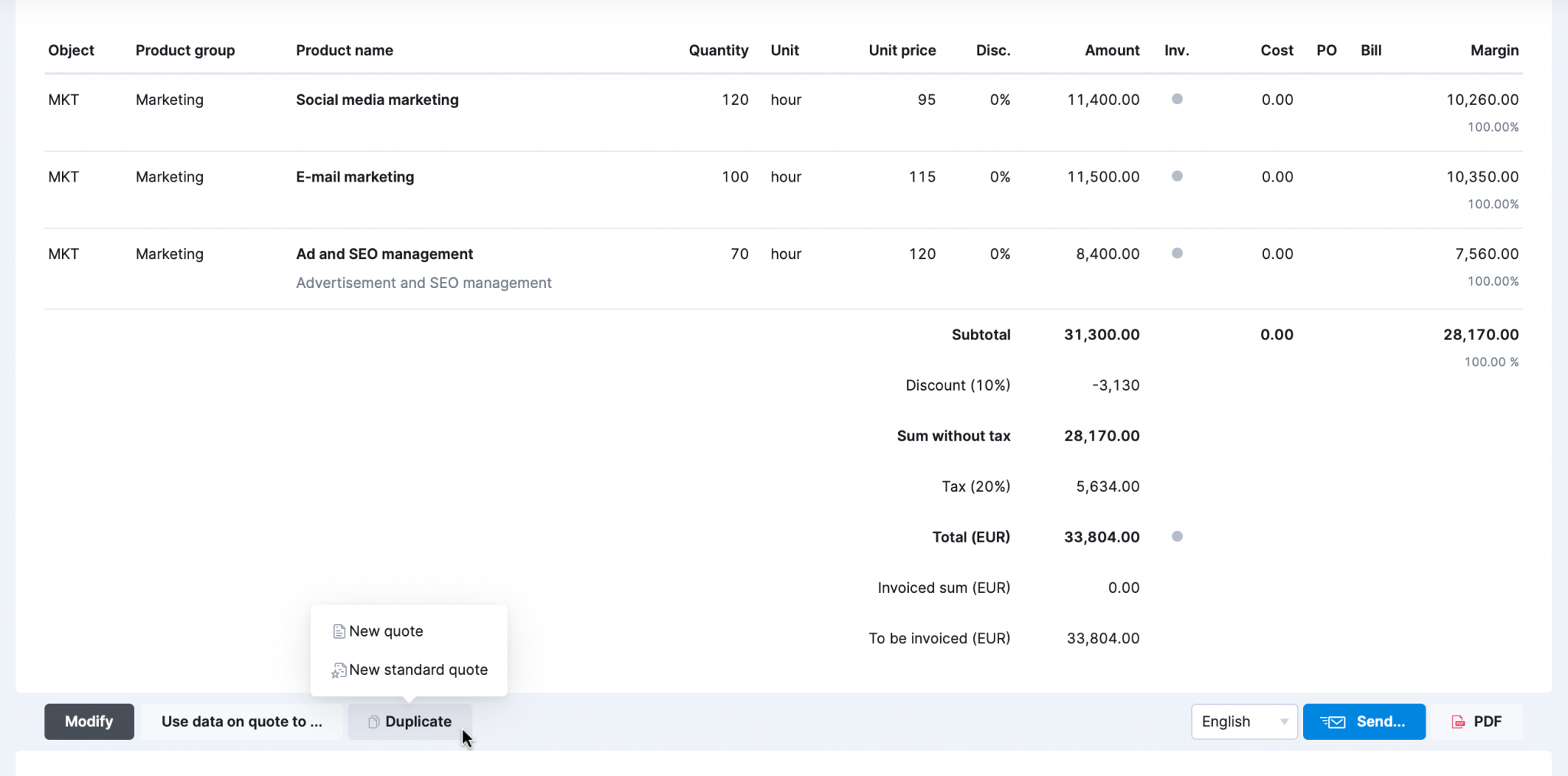Project Quotation Template For Professional Services | Scoro | Scoro