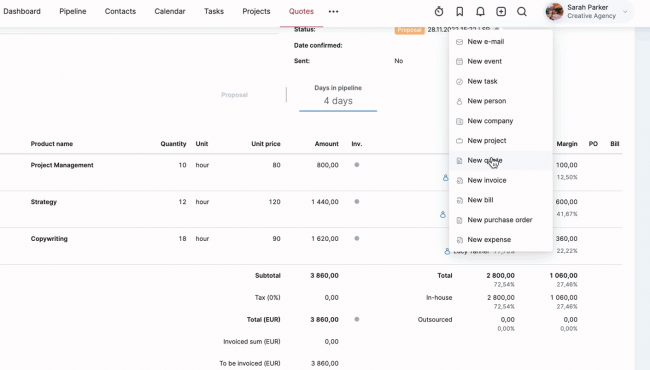 Project Quotation Template For Professional Services | Scoro