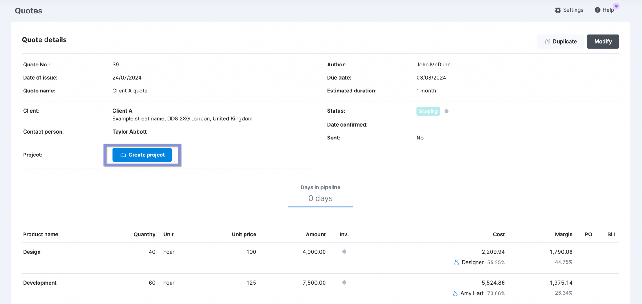 Budget Cost Variance Calculator For Client Projects | Scoro | Scoro