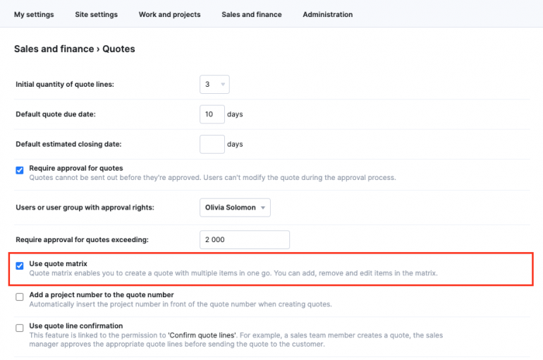 August Update: Quote Estimation Matrix | Scoro | Scoro